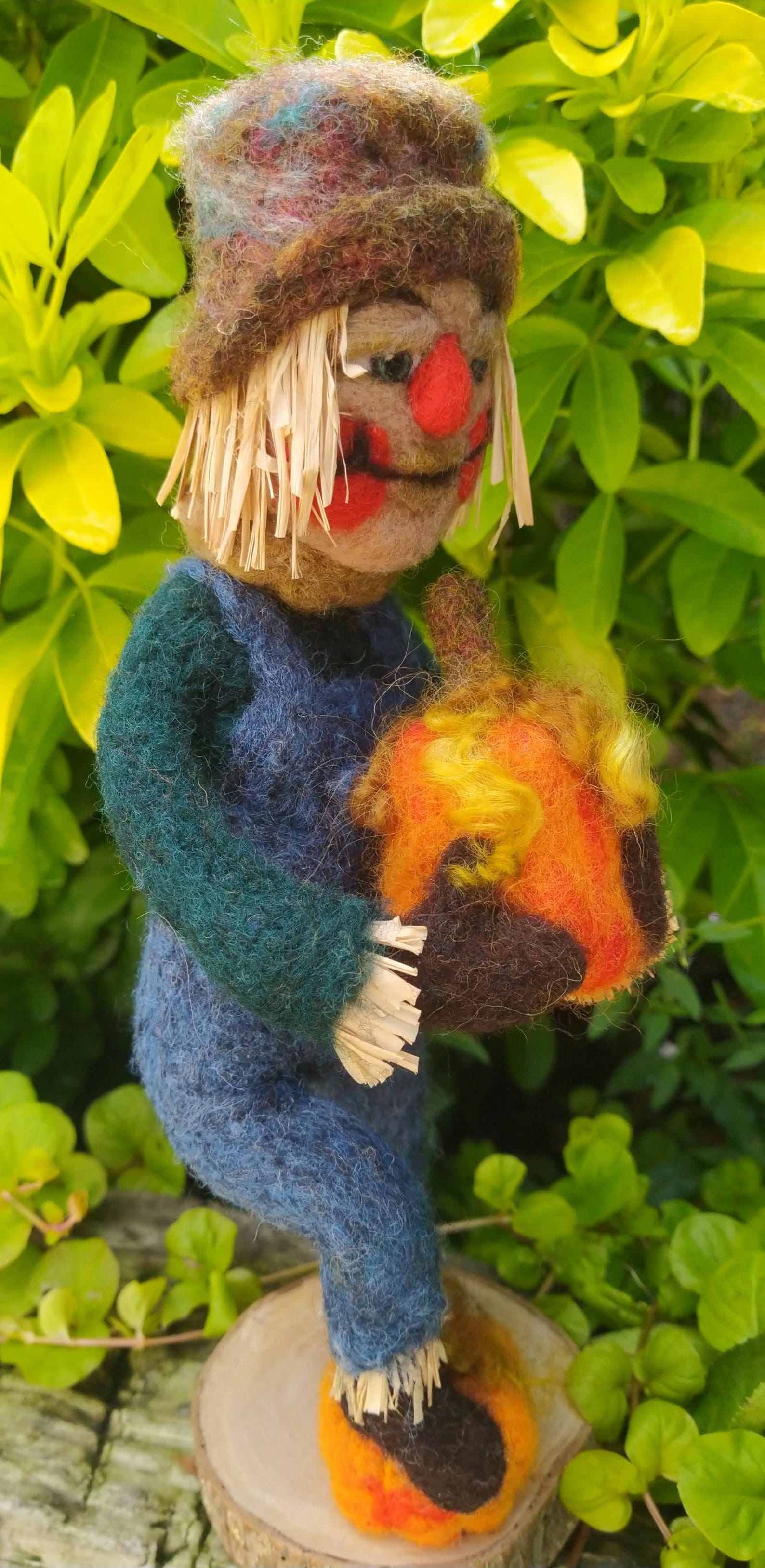 Scarecrow Wool Sculpture Scarecrow Figurine Fall Decor Thanksgiving Art ...