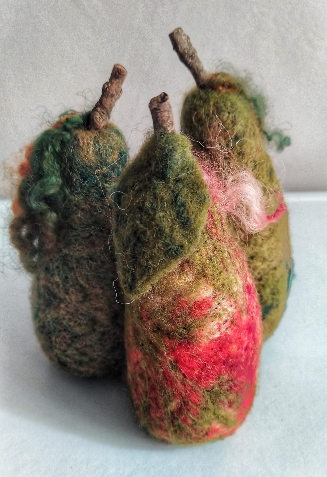Pears Wool Sculpture Fruit Art Felted Pear Kitchen Decorations Fiber ...