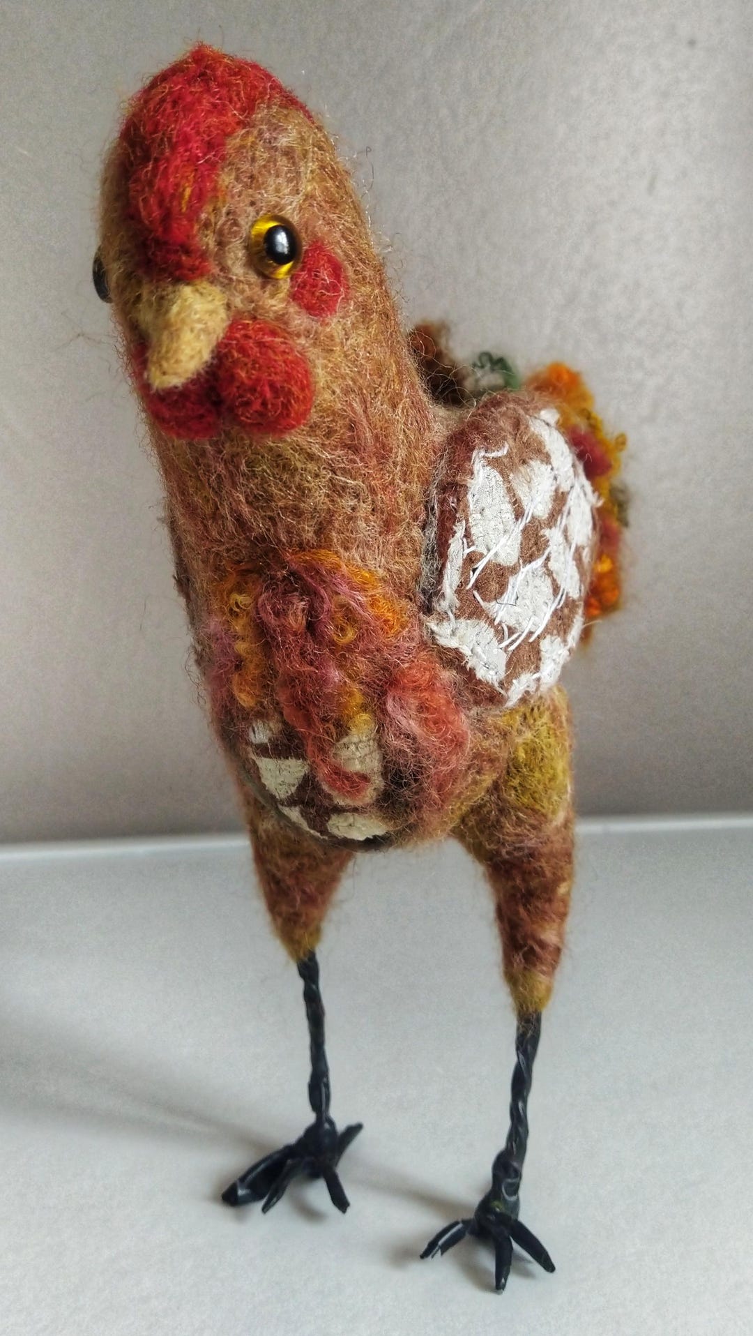 Needle Felted Chicken Sculpture: Irish Wool Hen Art Doll (9 Inches) - Etsy