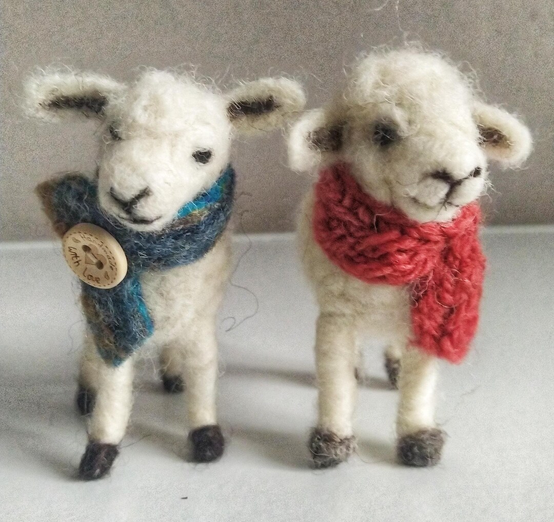 Sheep Sculpture Set Needle Felted Sheep Irish Wool Gifts Felted Artwork ...