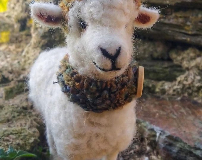 Sheep Wool Sculpture Sheep Figurine Sheep Lovers Gift Handmade Sheep ...