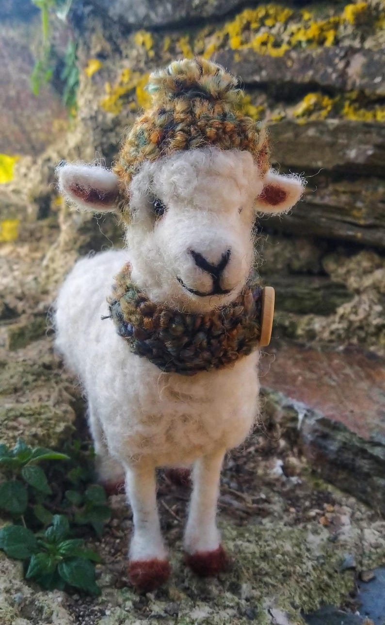 Sheep Wool Sculpture Sheep Figurine Sheep Lovers Gift Handmade Sheep ...
