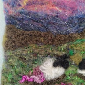 Bundle Set Irish Wool Paintings Sheep Woolscape Felted Art Wall Hanging ...