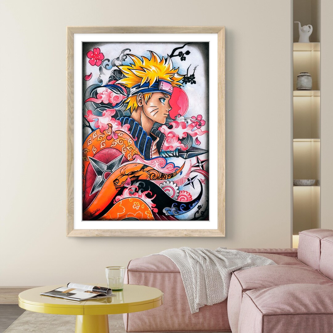 Naruto Manga Frame, Japanese Style Illustration Made 100% by Hand ...