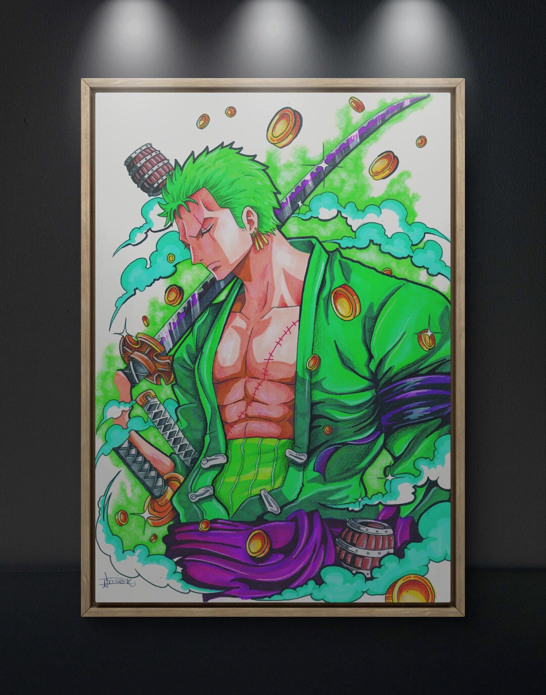Print "zoro" One Piece - Manga - Etsy