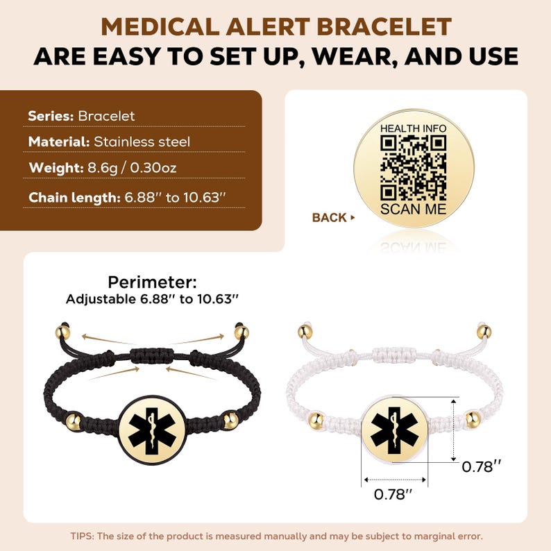 Adjustable QR Code Bracelet,children/kids Medical Bracelet,medical ID ...