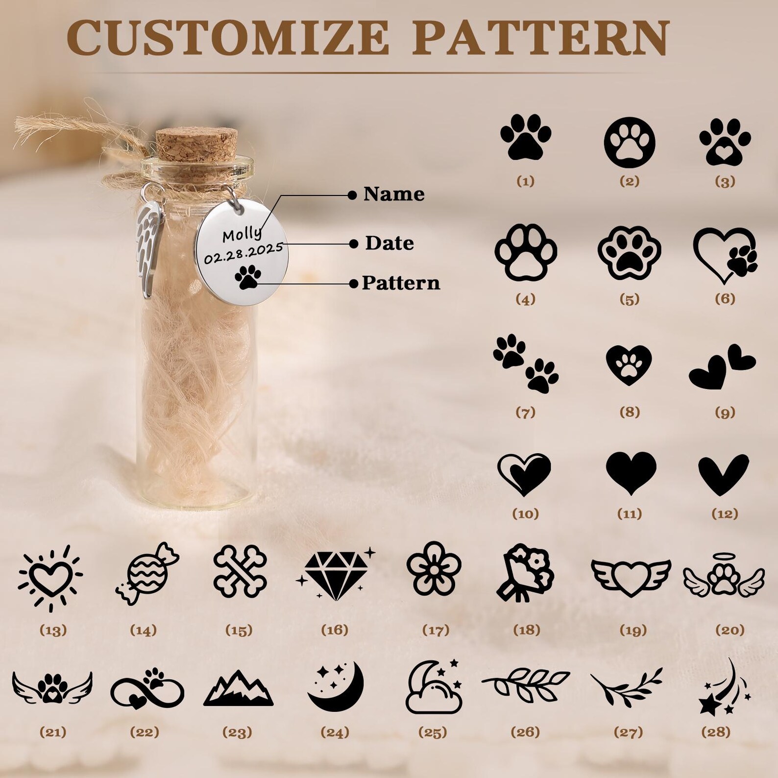Pet Fur Memorial Jar,cat Fur Memorial Jar,pet Loss Gift,personalized ...
