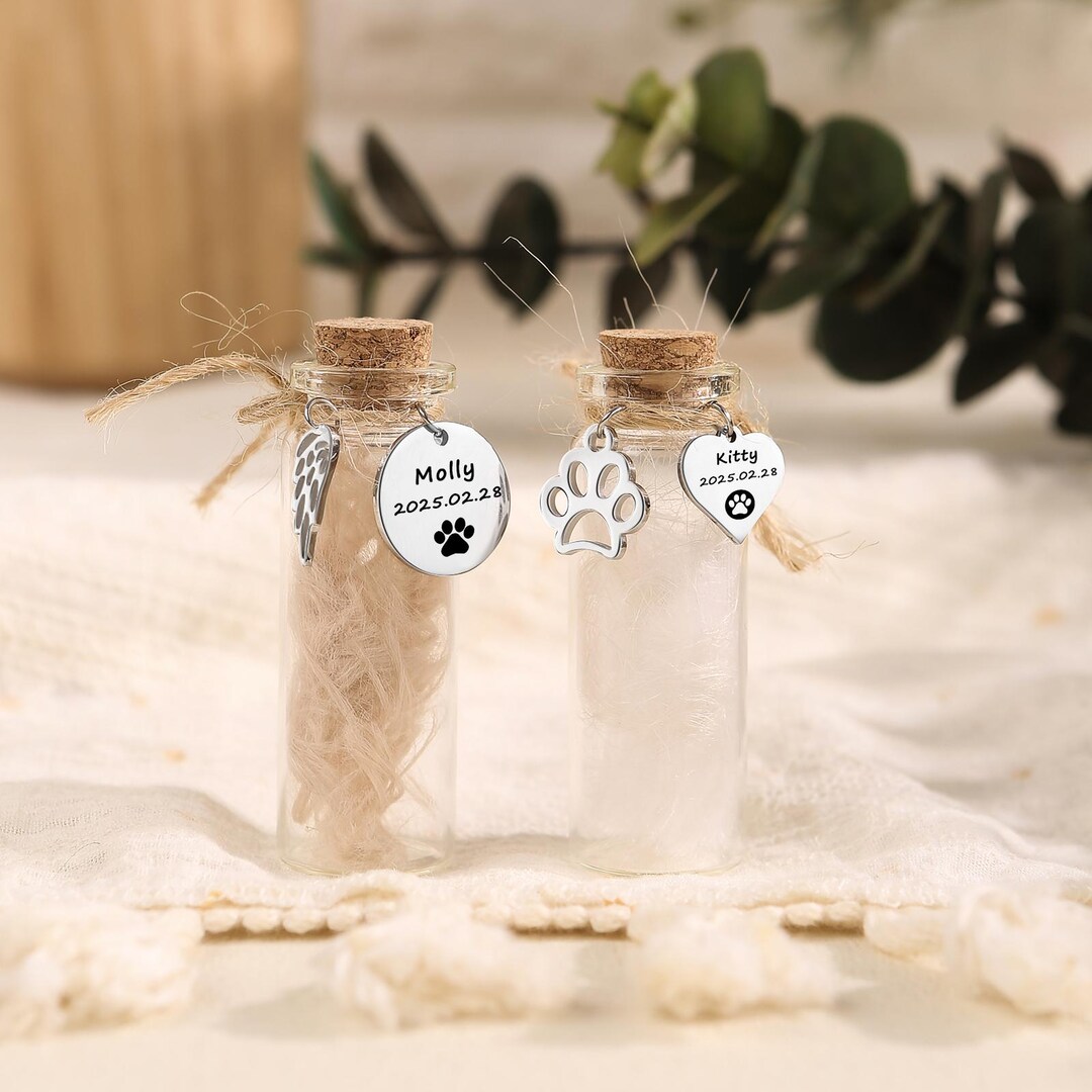 Pet Fur Memorial Jar,cat Fur Memorial Jar,pet Loss Gift,personalized ...