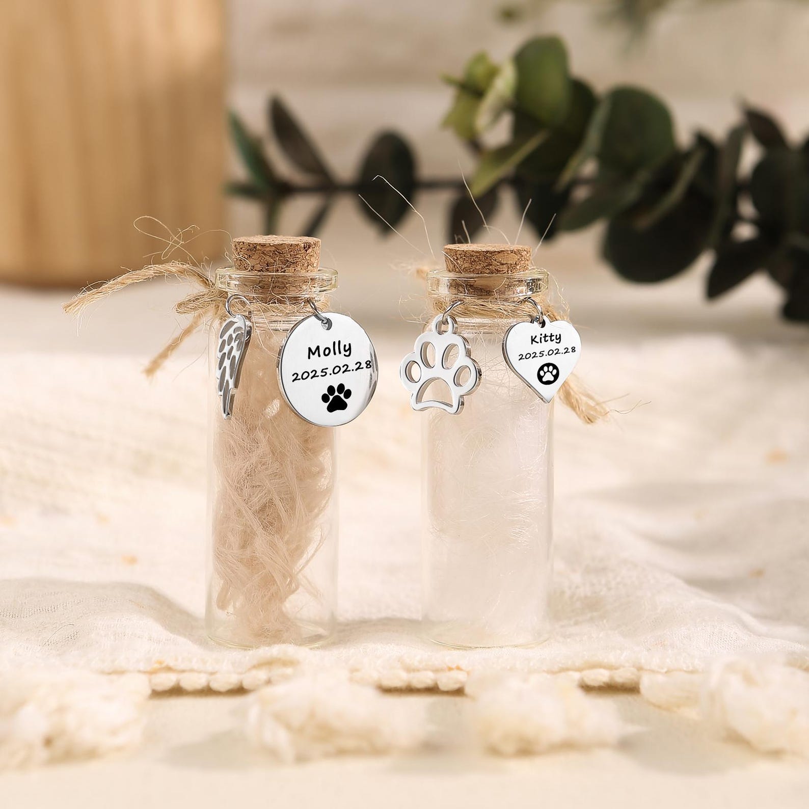 Pet Fur Memorial Jar,cat Fur Memorial Jar,pet Loss Gift,personalized ...