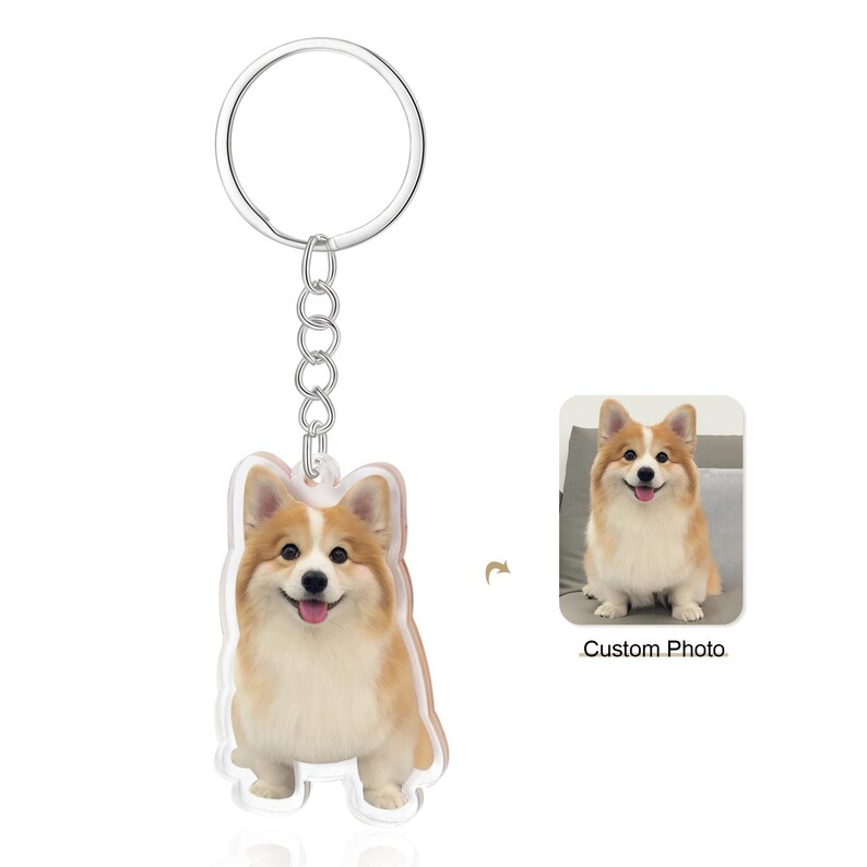 Custom Pet Keychain,pet Photo Keychain,photo Keepsake,photograph ...