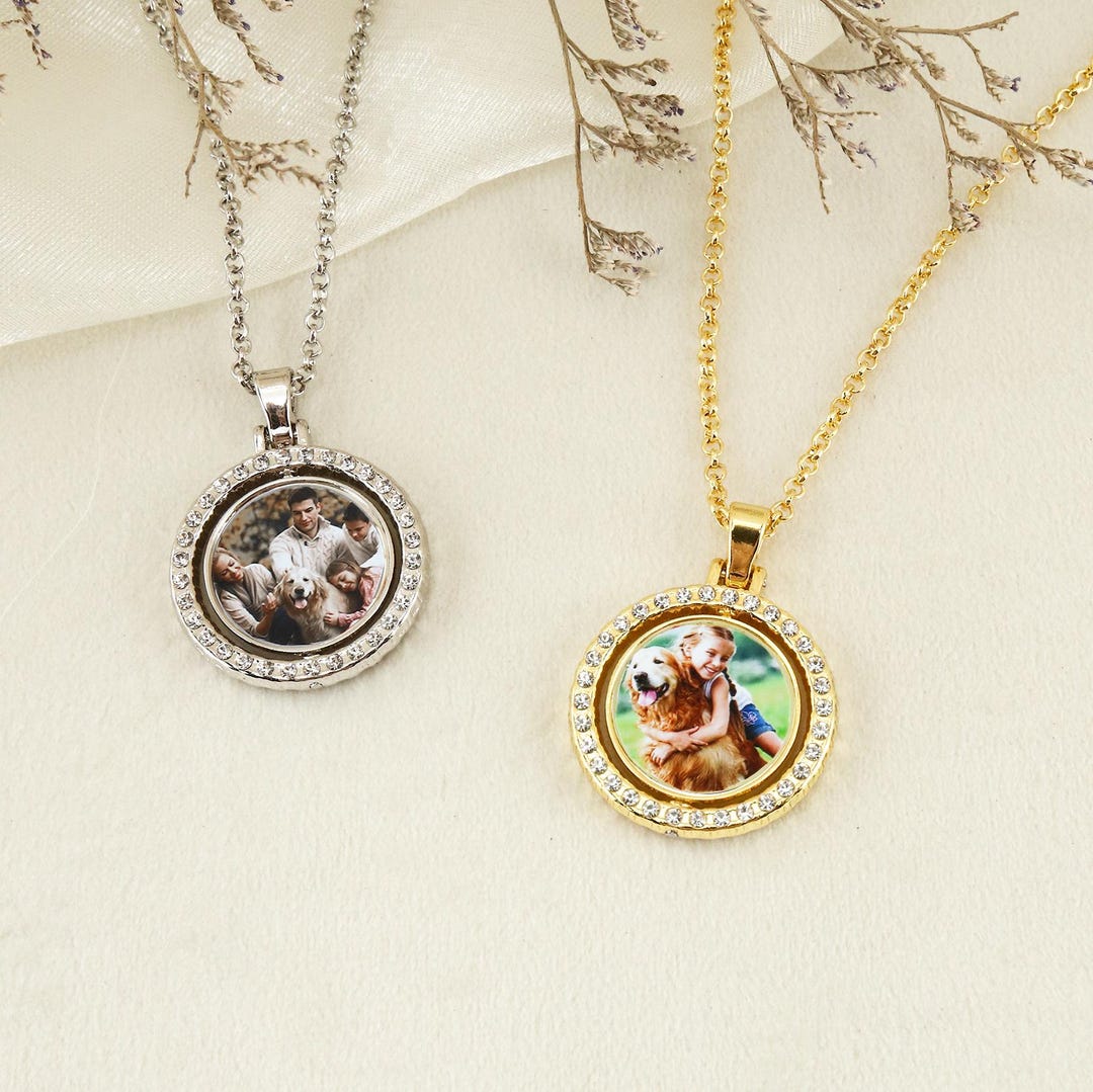 Rotating Photo Necklace for Men,custom Necklace,necklace With Photo ...