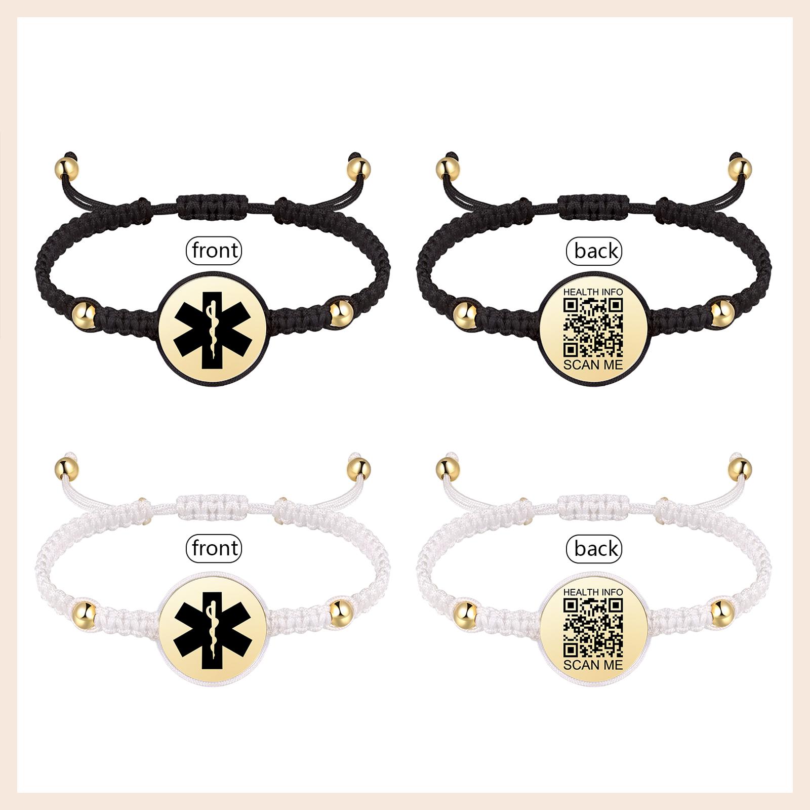 Adjustable QR Code Bracelet,children/kids Medical Bracelet,medical ID ...