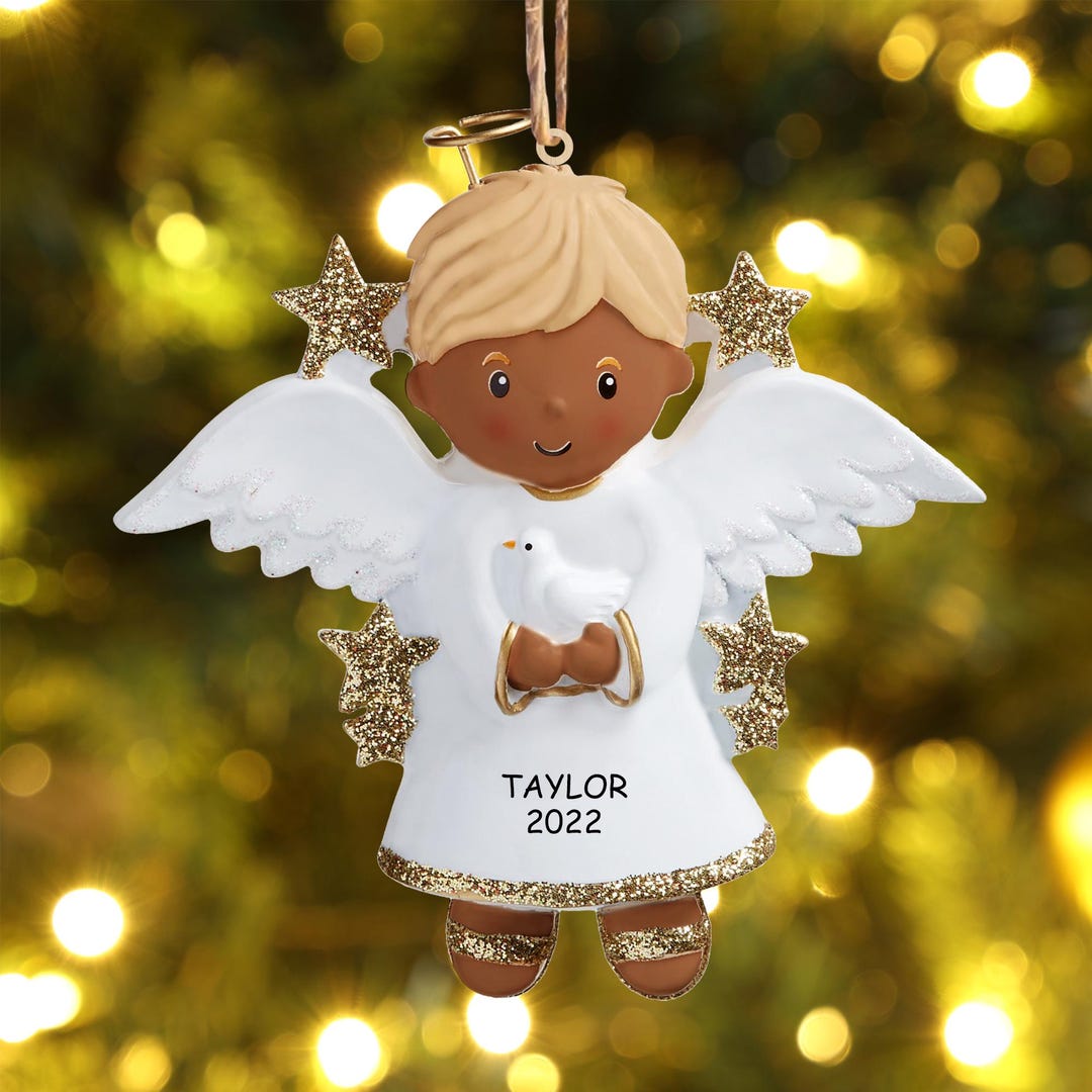Custom Ornament With Names and Year,personalized Cute Angel Ornament ...