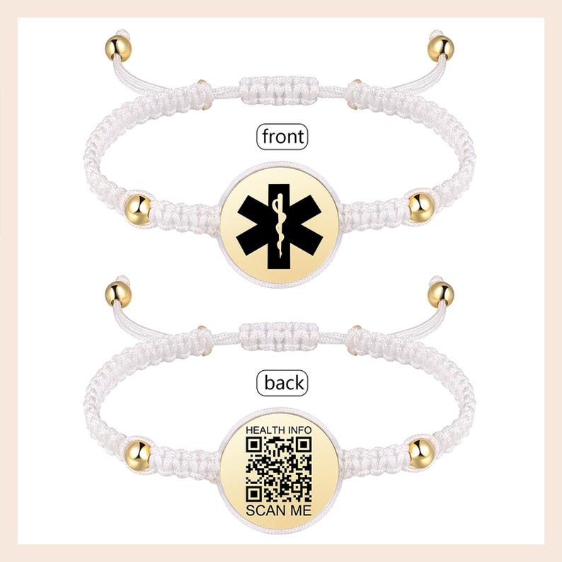 Adjustable QR Code Bracelet,children/kids Medical Bracelet,medical ID ...