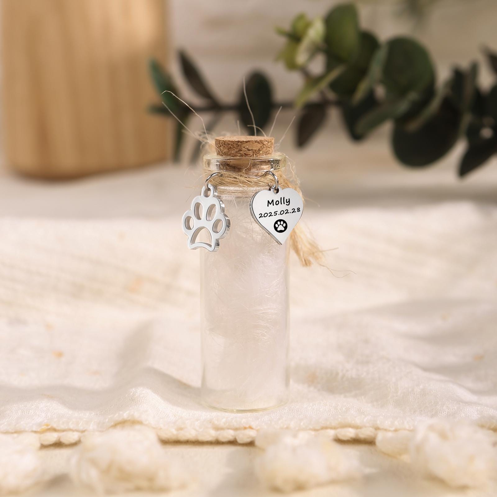 Pet Fur Memorial Jar,cat Fur Memorial Jar,pet Loss Gift,personalized ...