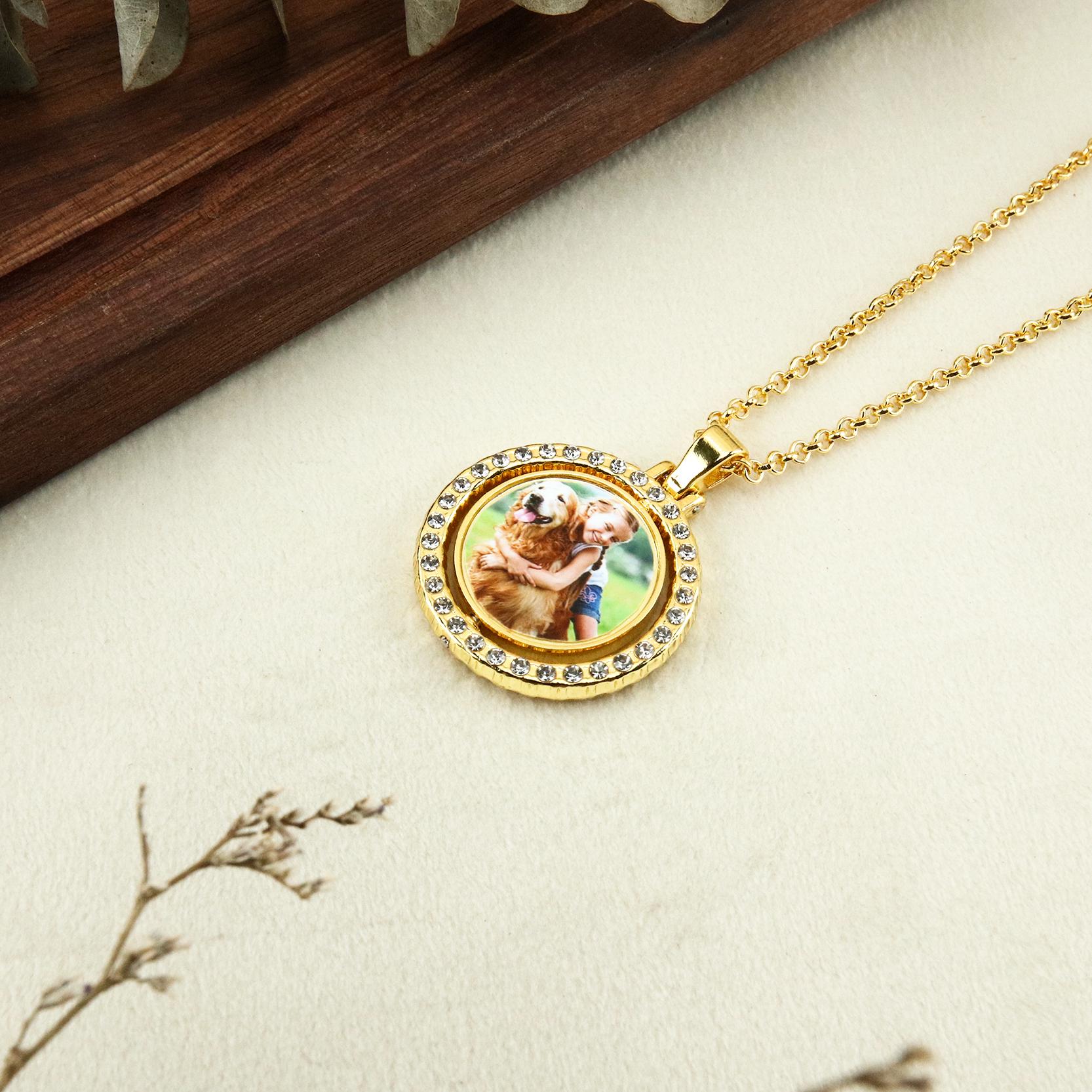 Rotating Photo Necklace for Men,custom Necklace,necklace With Photo ...