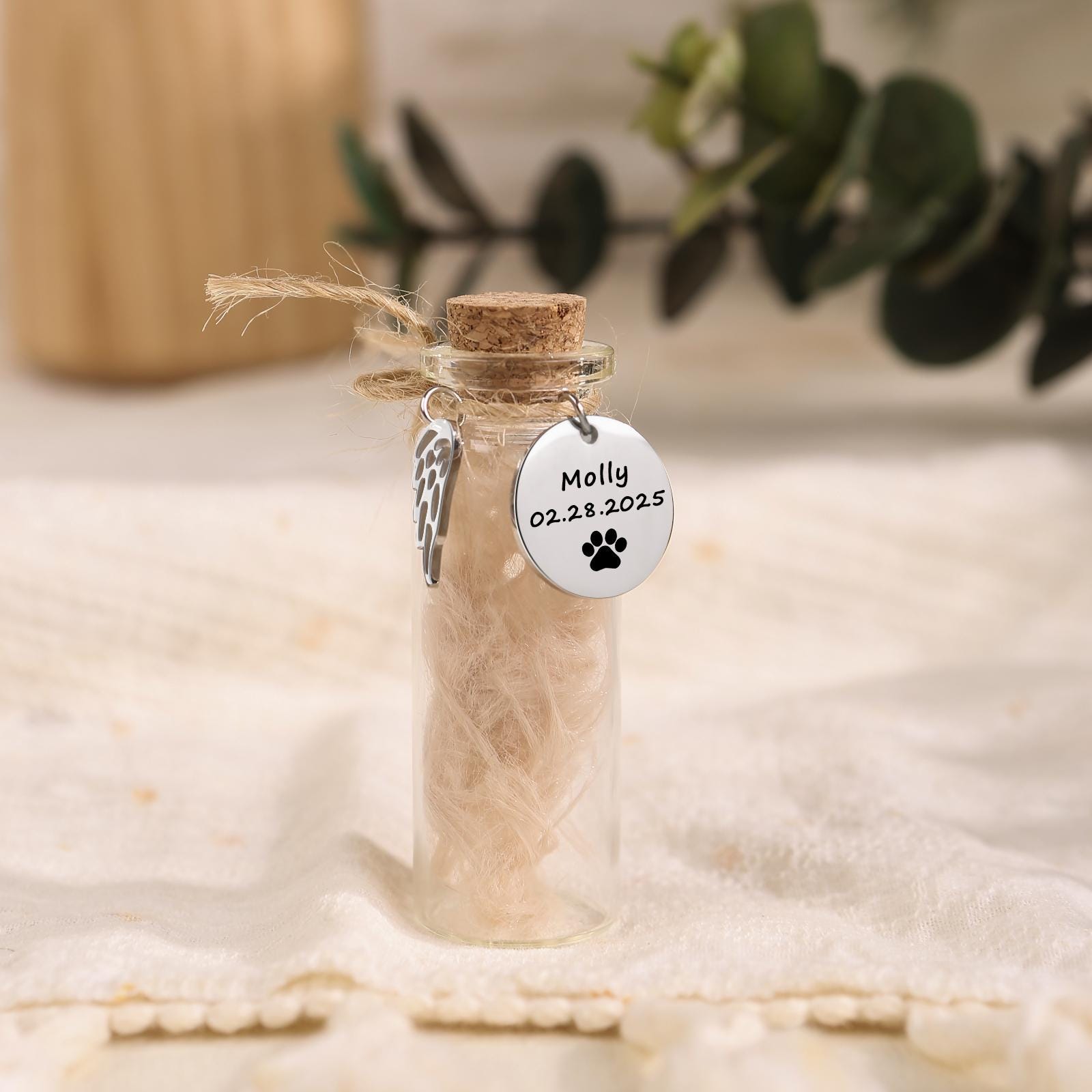 Pet Fur Memorial Jar,cat Fur Memorial Jar,pet Loss Gift,personalized ...
