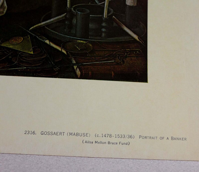 Vintage Fine Art Print Mabuse Banker Portrait National Gallery of Art ...