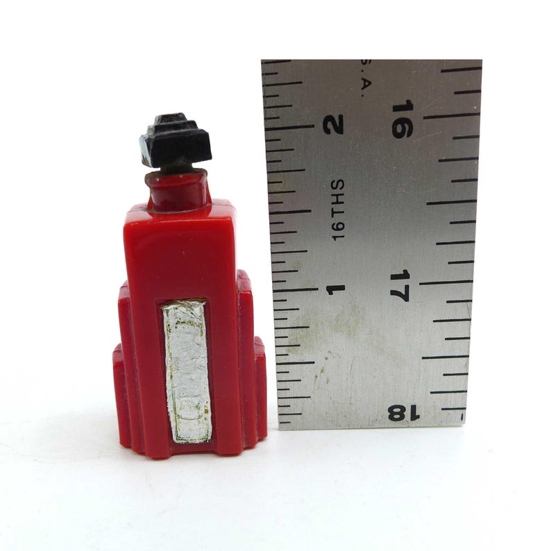 Antique Red Glass Skyscraper Perfume Bottle, Art Deco Duska Langlois ...