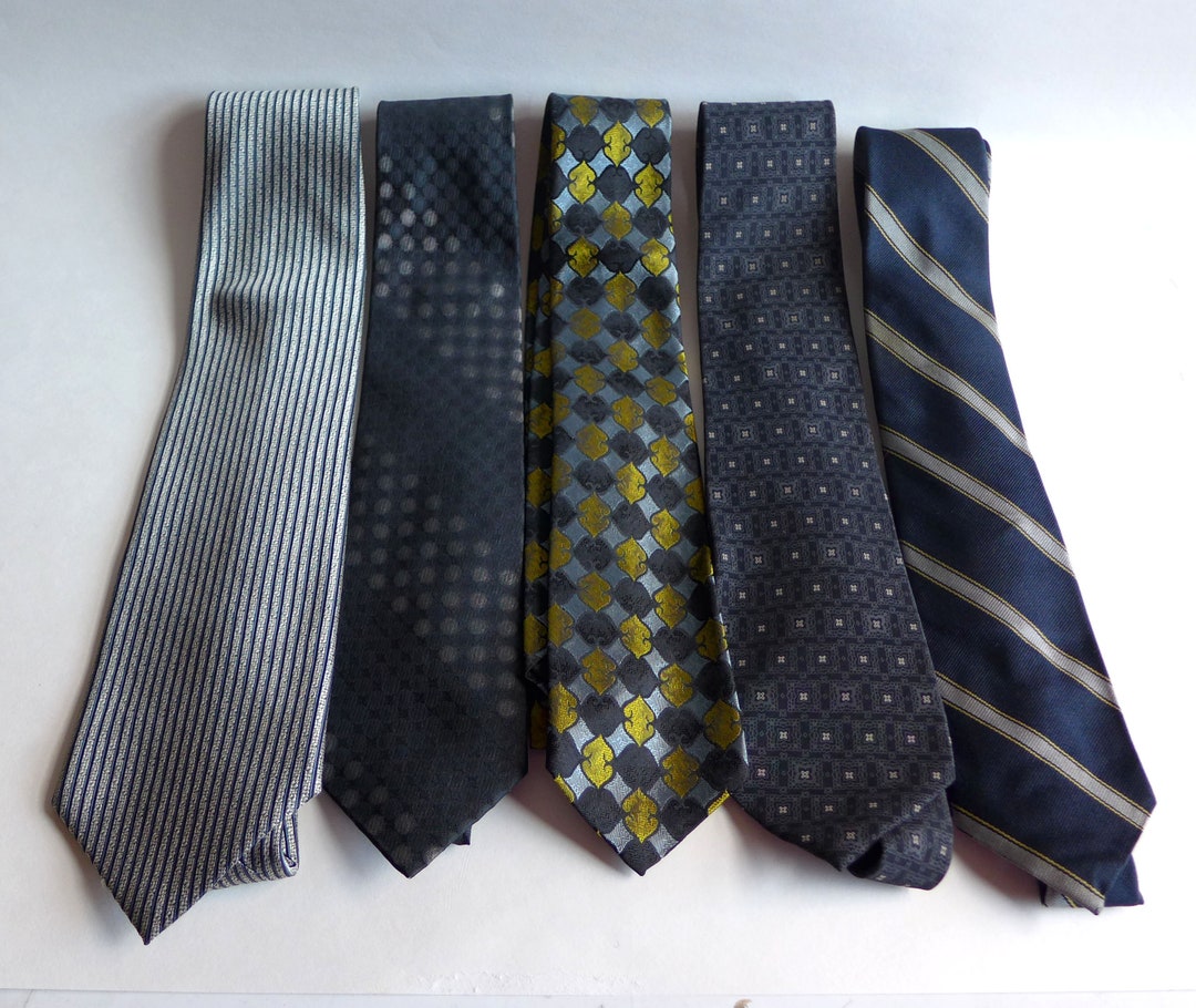 Lote de 5 corbatas vintage vintage azul marino azul marino - Etsy España