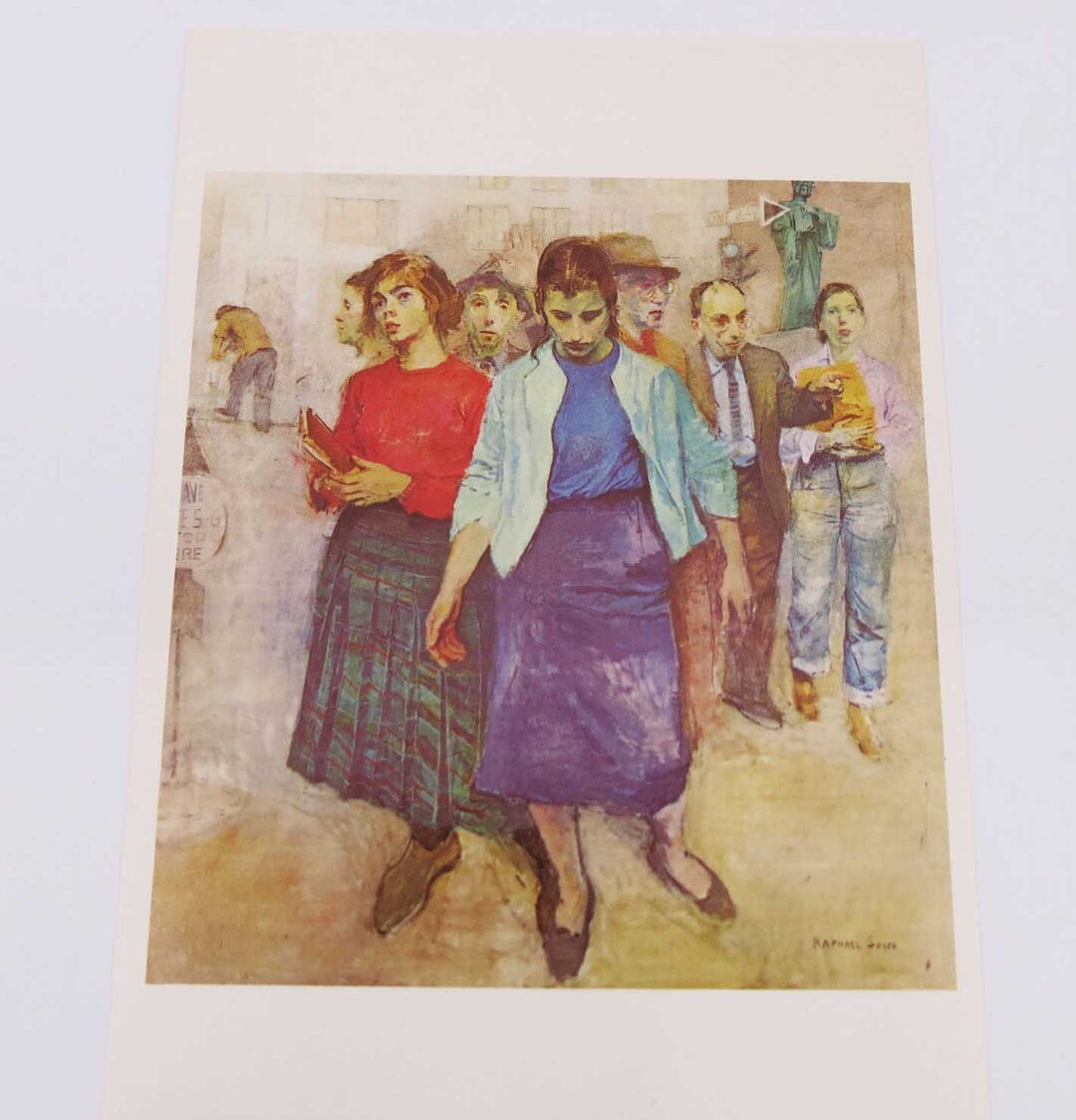Raphael Soyer, Farewell to Lincoln Square, 1959, Oil. Postcard ...