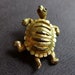 Vintage BSK Turtle Pin Brooch, Gold Tone Turtle Red Jeweled Eyes, 1960s ...