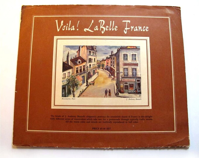 Paris Prints, Set of 4 Vintage 1953 France Paris Prints by J. Anthony ...