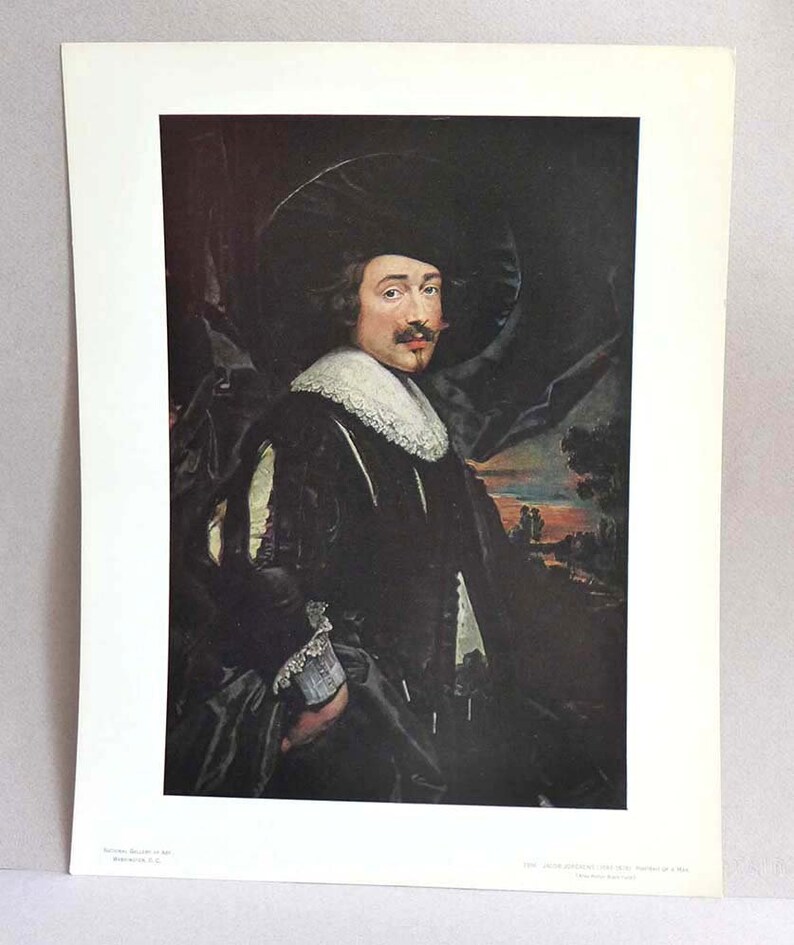 Vintage Fine Art Print Jacob Jordaens Portrait 1624 National Gallery of ...