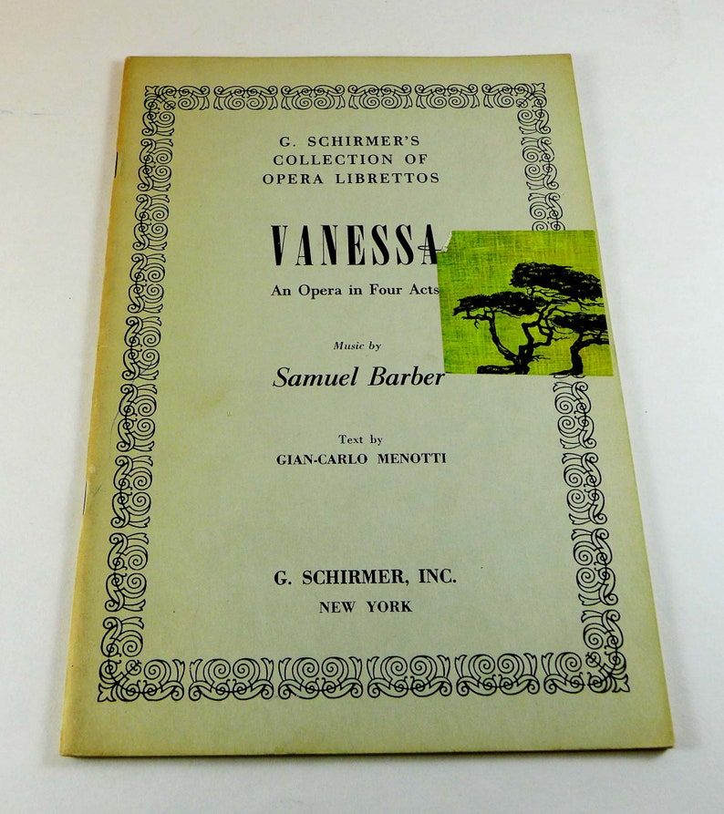 Vanessa Libretto by Samuel Barber and Gian-carlo Menotti - Etsy