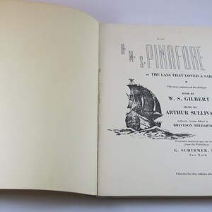 Trial by Jury and HMS Pinafore Vocal Score, Gilbert and Sullivan ...