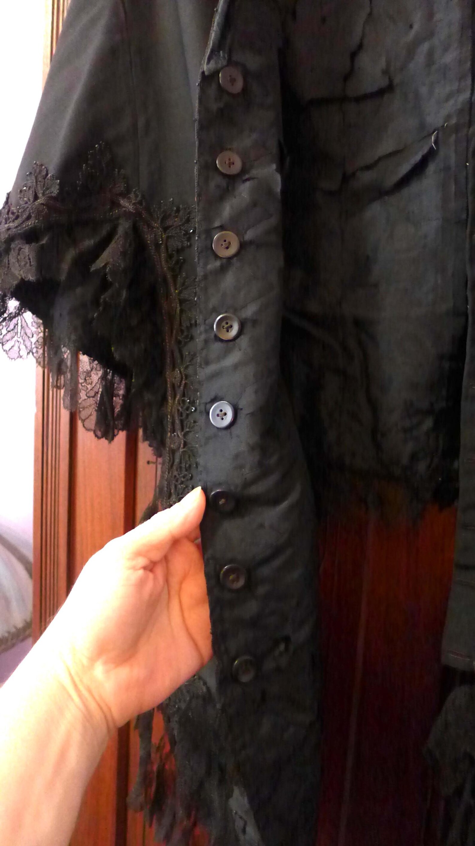 Black Antique Original 1880s Beaded Lace Trimmed Victorian Dolman ...