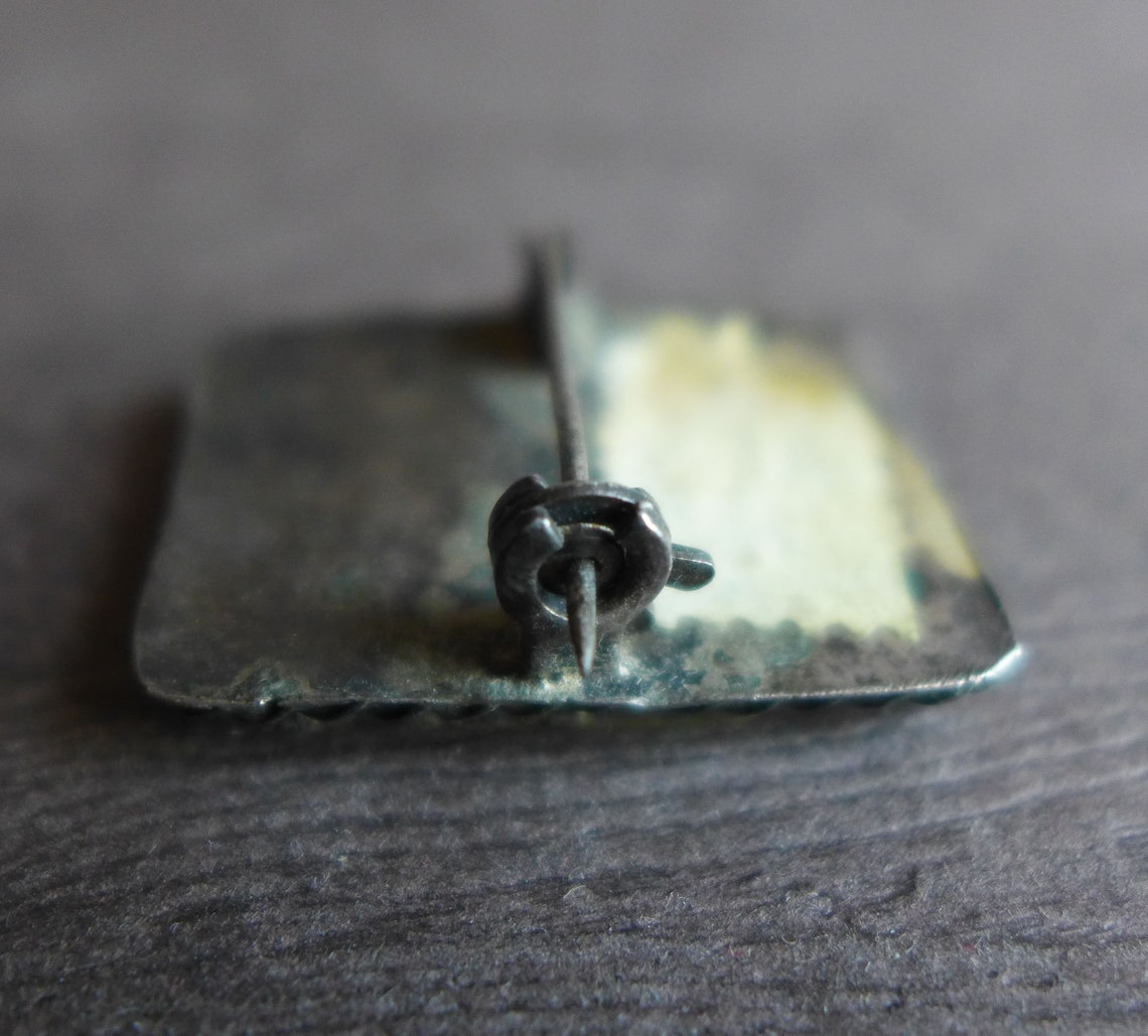 Vintage Hand Painted Pin Yellow Gold Red Green Painted Floral - Etsy