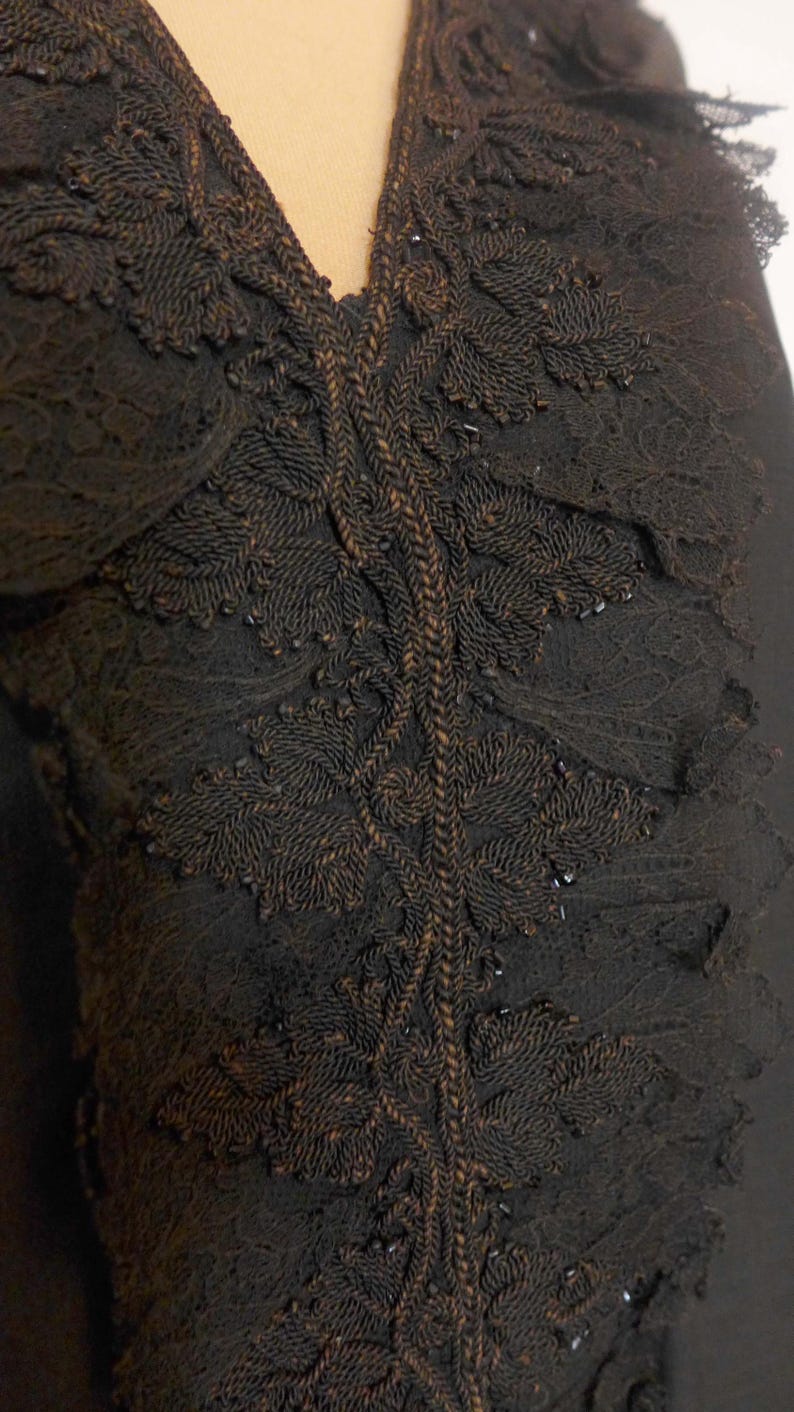 Black Antique Original 1880s Beaded Lace Trimmed Victorian Dolman ...
