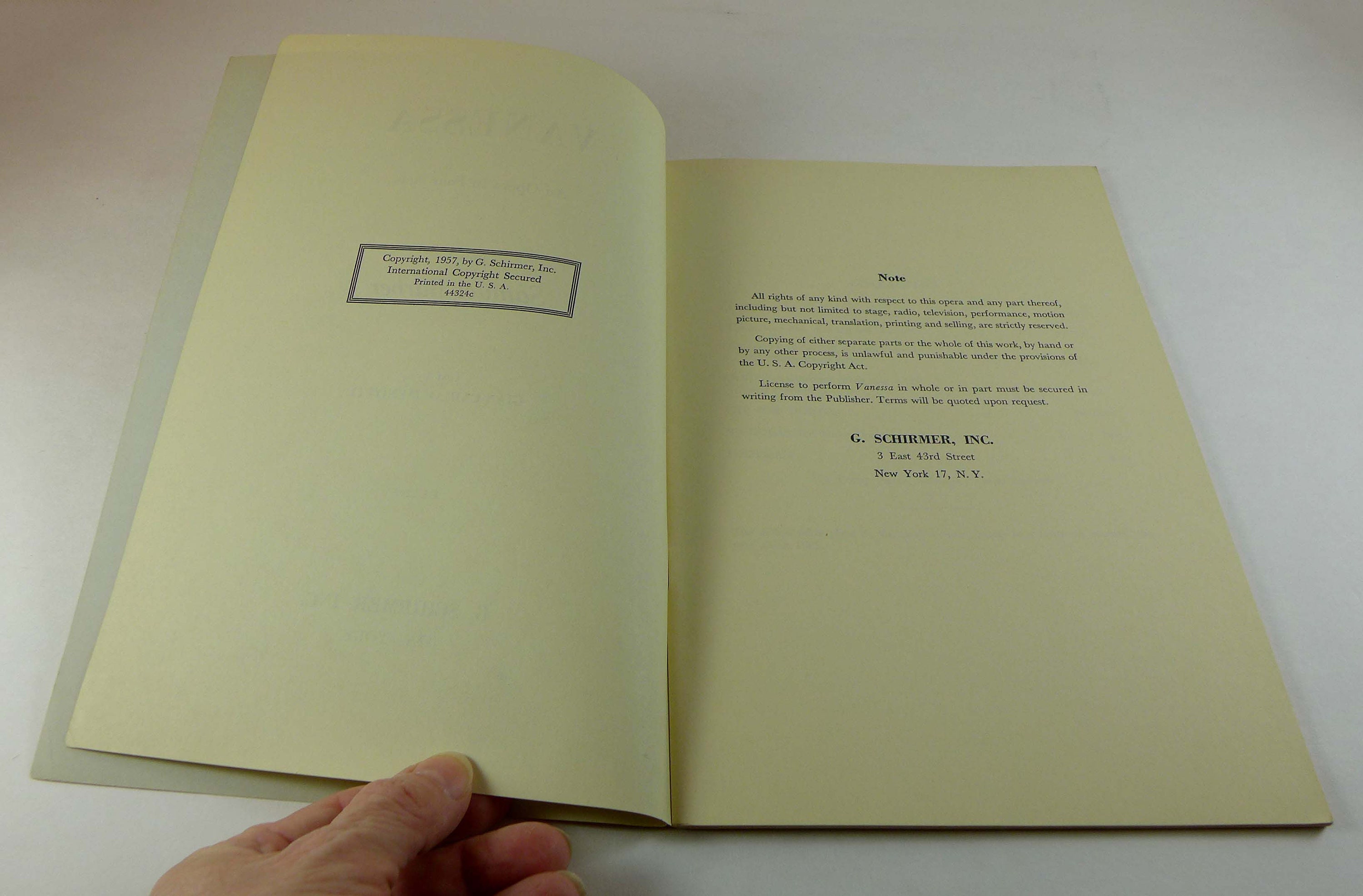 Vanessa Libretto by Samuel Barber and Gian-carlo Menotti - Etsy