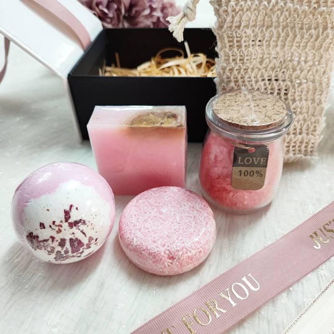 Pink Spa Gift Set, Relaxation Stress Relief Soap Gift Box, Self Care ...