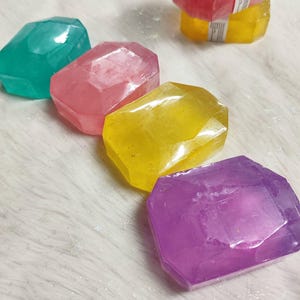 Diamond Handmade Soap, Transparent Organic Bar Soap, Scented Colorful ...