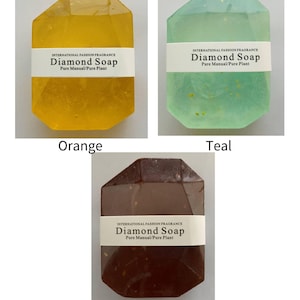 Diamond Handmade Soap, Transparent Organic Bar Soap, Scented Colorful ...