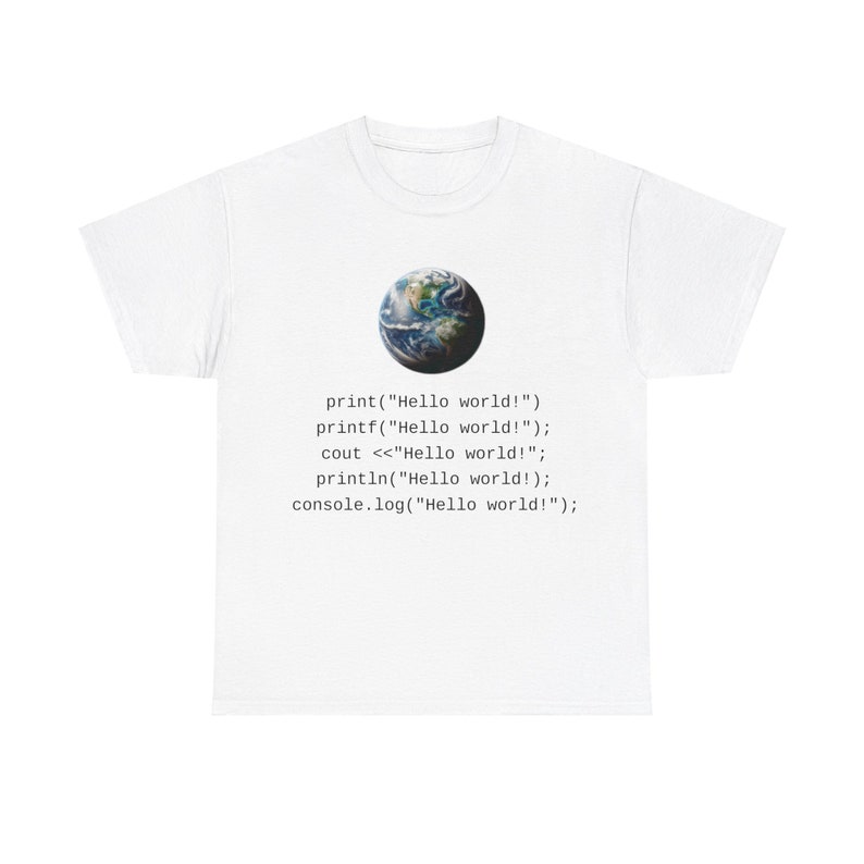 Hello World Funny T-shirt Programming Developers Python Java Geek - Etsy