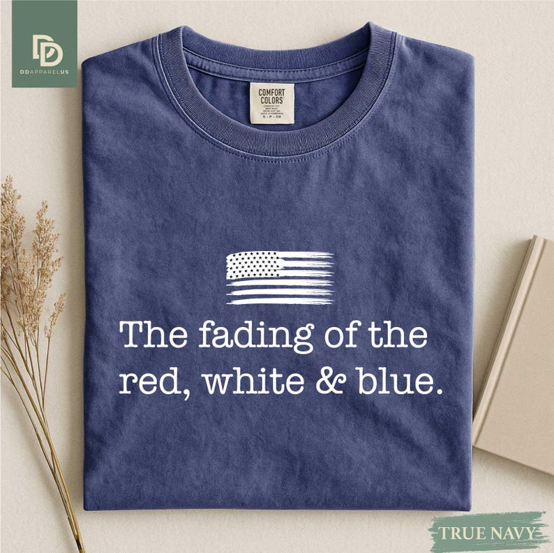 Fading Red White Blue Protest Shirt, Comfort Colors Anti ICE Zach Tee ...
