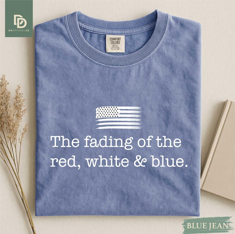 Fading Red White Blue Protest Shirt, Comfort Colors Anti ICE Zach Tee ...