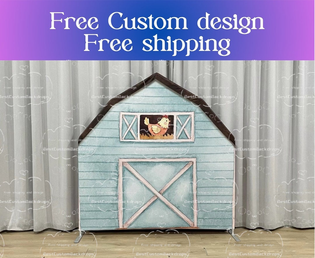 Barn Backdrop Farm Barn Arch Fabric Print House Backdrop Stand Red Barn ...