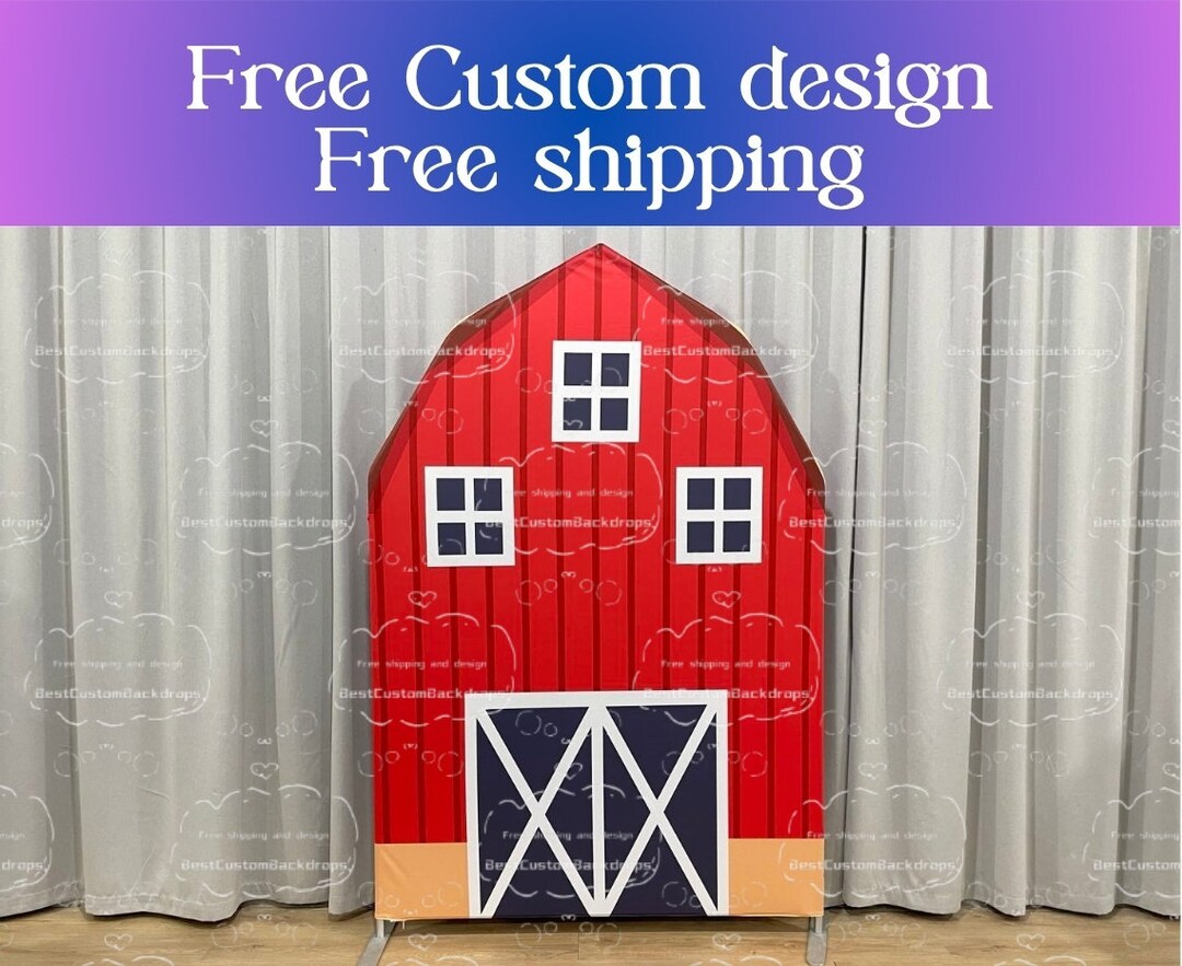 Barn Backdrop Farm Barn House Backdrop Metal Stand Red Barn Backdrop ...