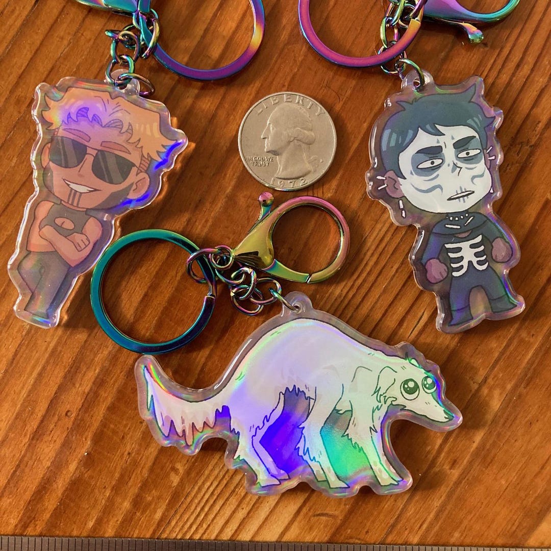 Secured Crypt Keychains Epoxy Rainbow Harrow Gideon Noodle! - Etsy