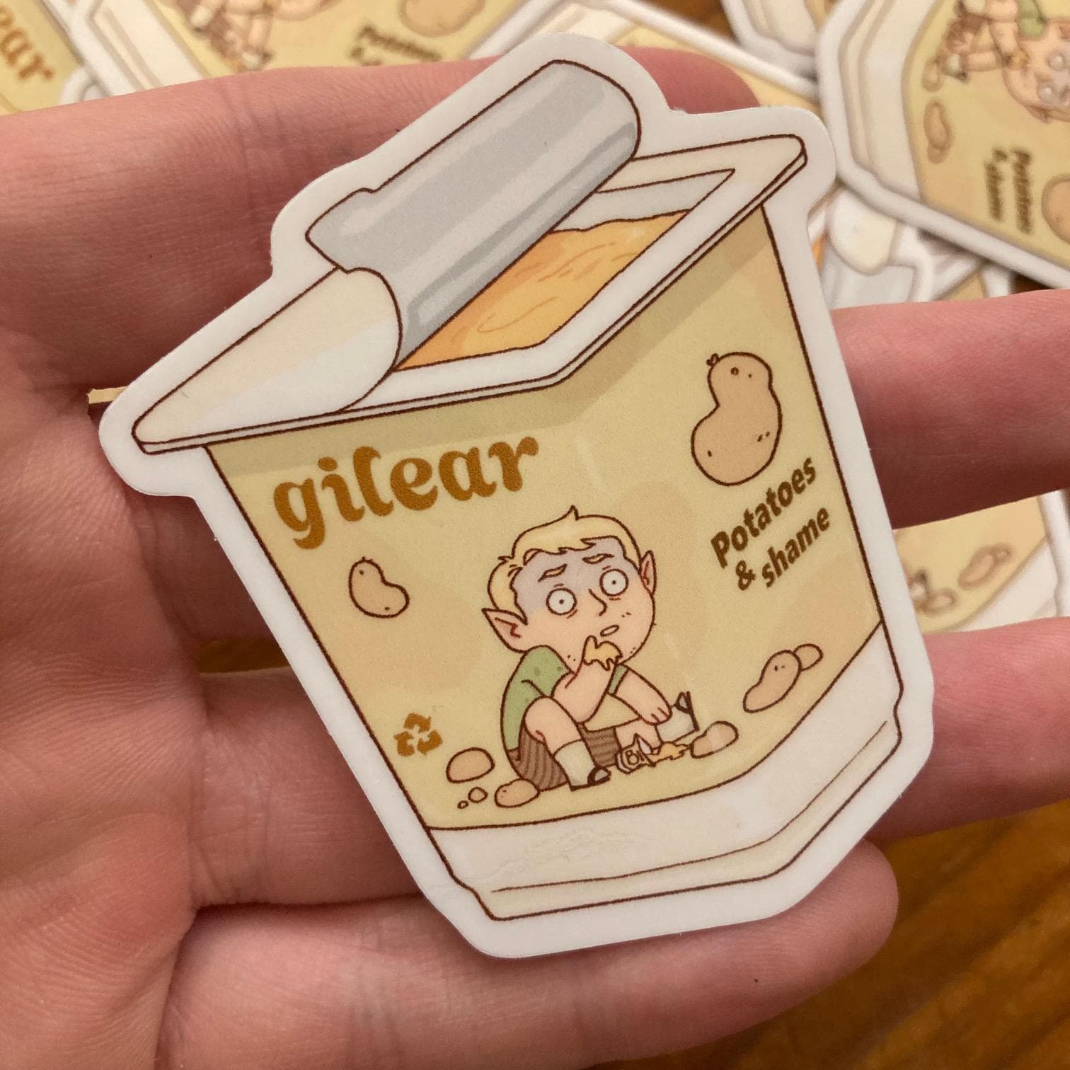 Sad Tired Elf Man Yogurt High Fantasy Sticker 2.5" Vinyl Waterproof ...