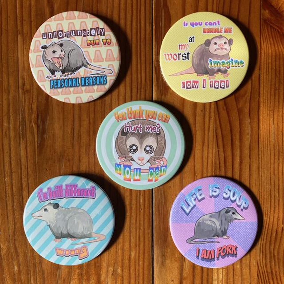 Sad Opossum Buttons! - Etsy