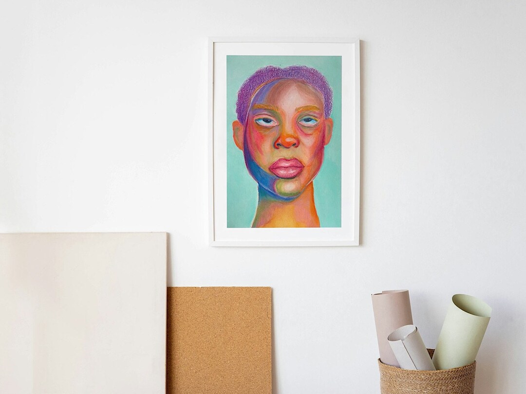 Distorted Face Art, Colourful, Cool Art, Unique Prints, Fun Art ...