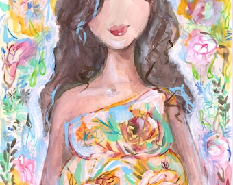 Husband and Wife Expecting Abstract Pregnancy Art Pregnancy | Etsy