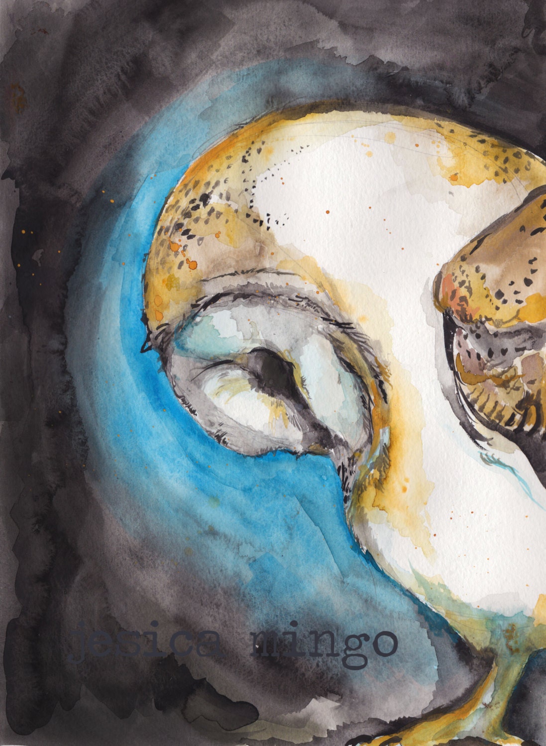 Owl Print, Owl Realistic Print, Realistic Owl, Blue Owl, Owl Art Print ...