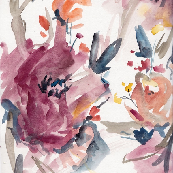 Moody Floral Art - Etsy