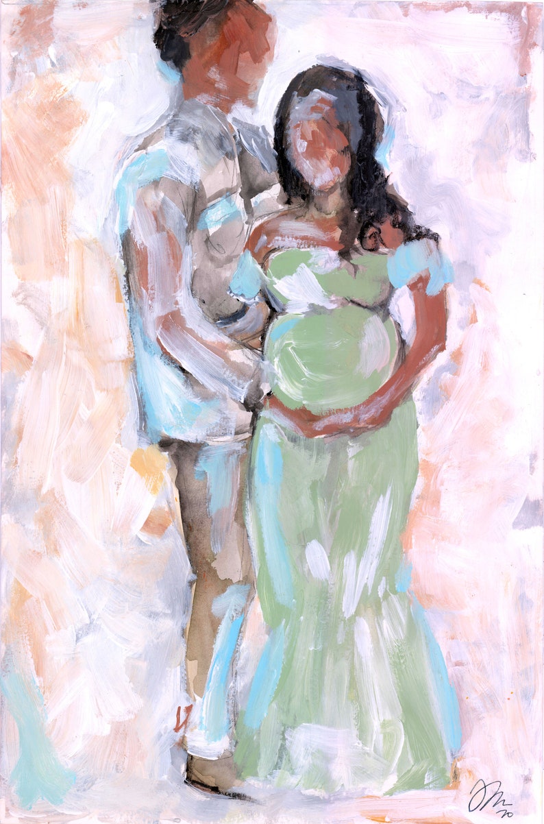 Husband and Wife Expecting Abstract Pregnancy Art Pregnancy - Etsy UK